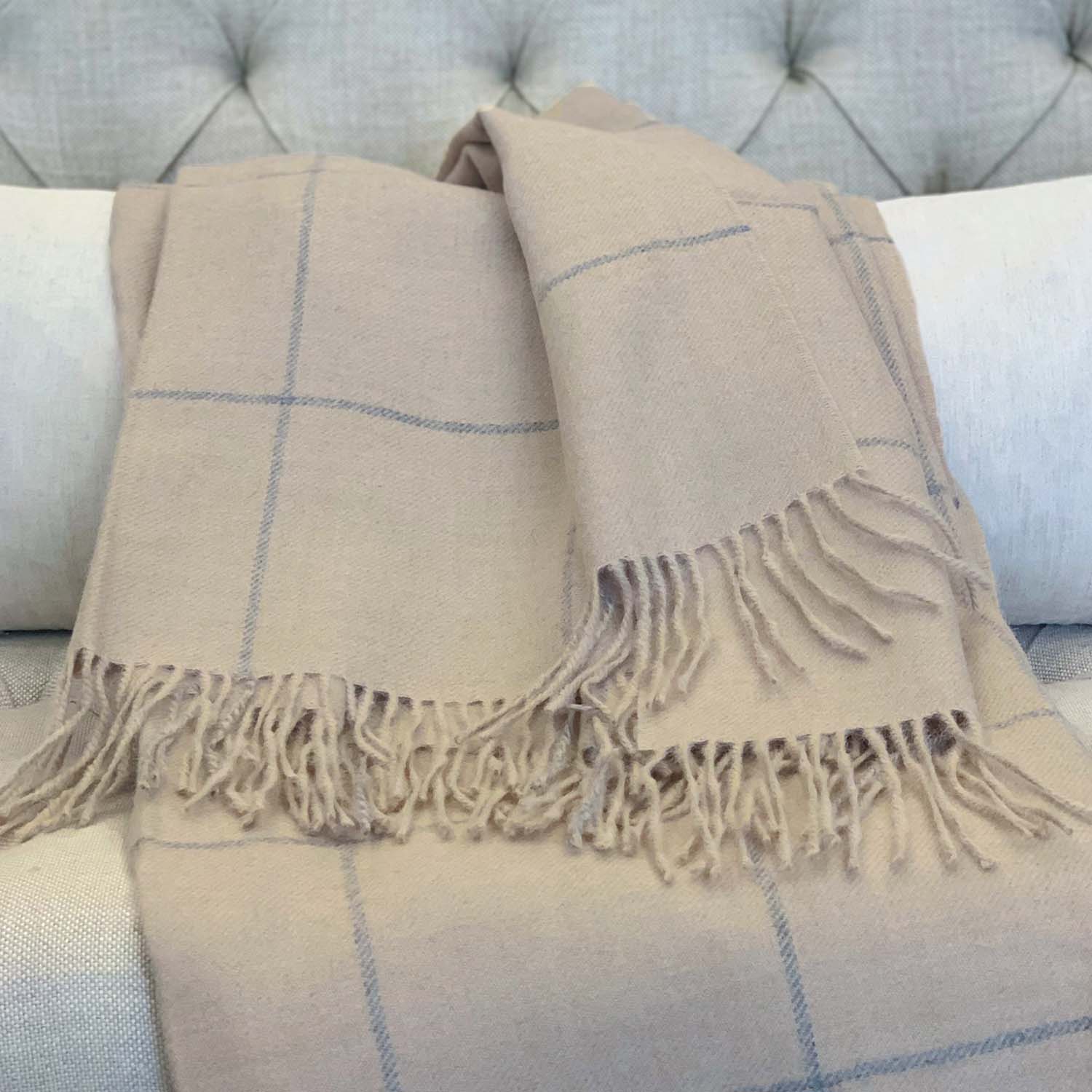 Windowpane Alpaca Throw - Dalcielo | The Bedspread Shop