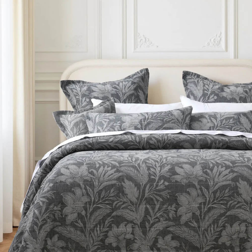 Maidstone Grey Bedspread Set – Cotton Jacquard | The Bedspread Shop