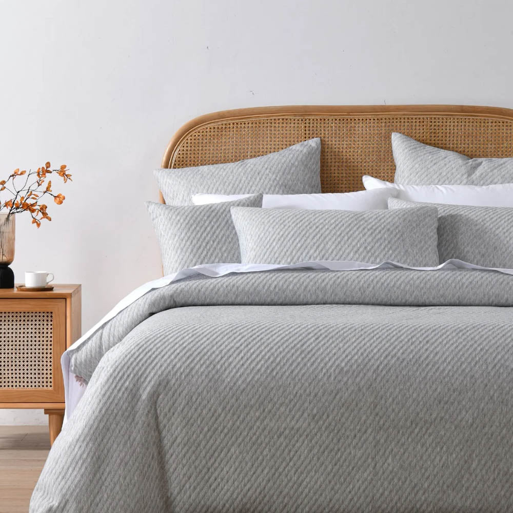 Pesaro Grey Quilt Cover Set – Soft Jersey | The Bedspread Shop
